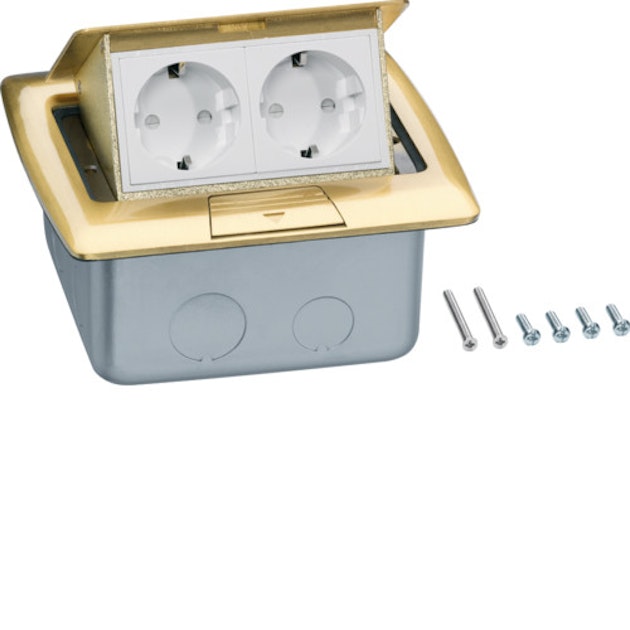 HAGER FLOOR SOCKET OUTLET SQ 2-G BRO | Cable Ducts | Onninen